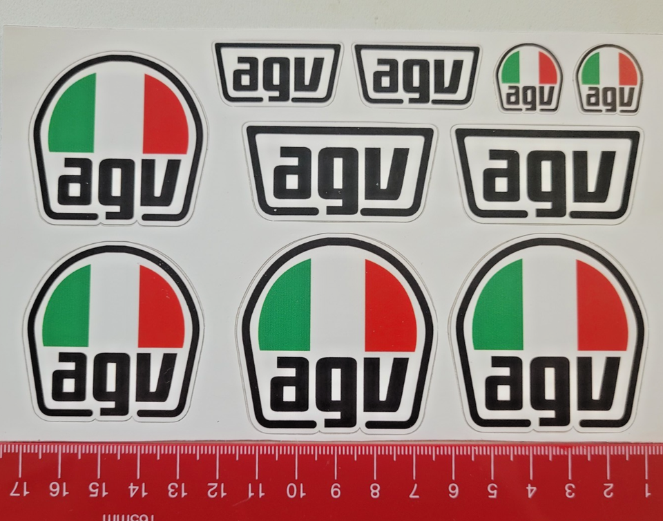 10 X AGV MOTOBIKE RACING HELMET TT MOTO GP VINYL STICKERS IDEAL - BIKES ...