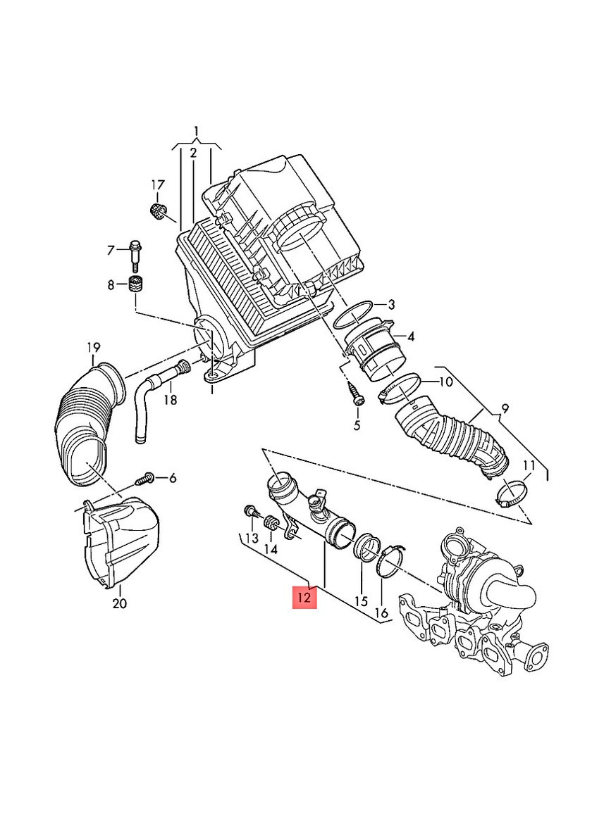 Genuine VW Crafter SCB SCC SYB SYC SYD SYI SYJ SZB SZC SZD Air Hose ...