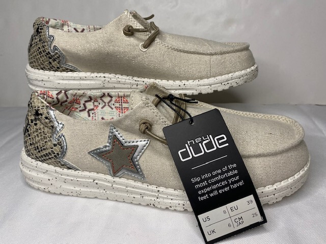 NWOB HEY DUDE WENDY RODEO WHEAT AZTEC STAR Lightweight Slip-On Women’s ...