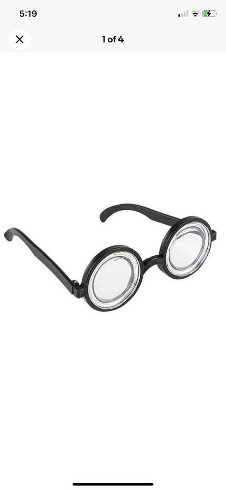 FUNNY NERD GEEK GLASSES Dork Thick Lenses Costume Joke Gag Toy Black ...