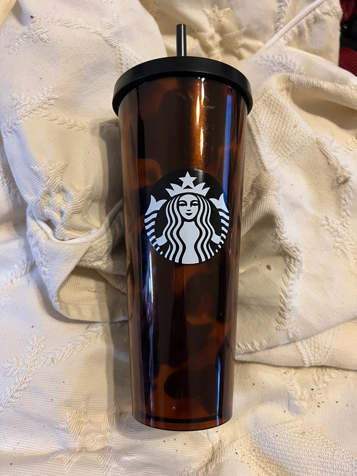 Starbucks Marble Chocolate Brown Black Tortoise Shell Cold Cup Tumbler ...