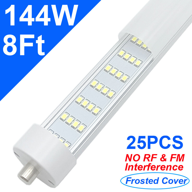 12/25Pack T8 8Ft Led Tube light Bulbs 144W Single Pin 8Foot LED Shop ...