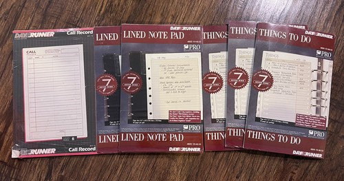 Day Runner refill Priority Notes 5.5" x 8.5" 30 Pages 3 or 7 Ring ...