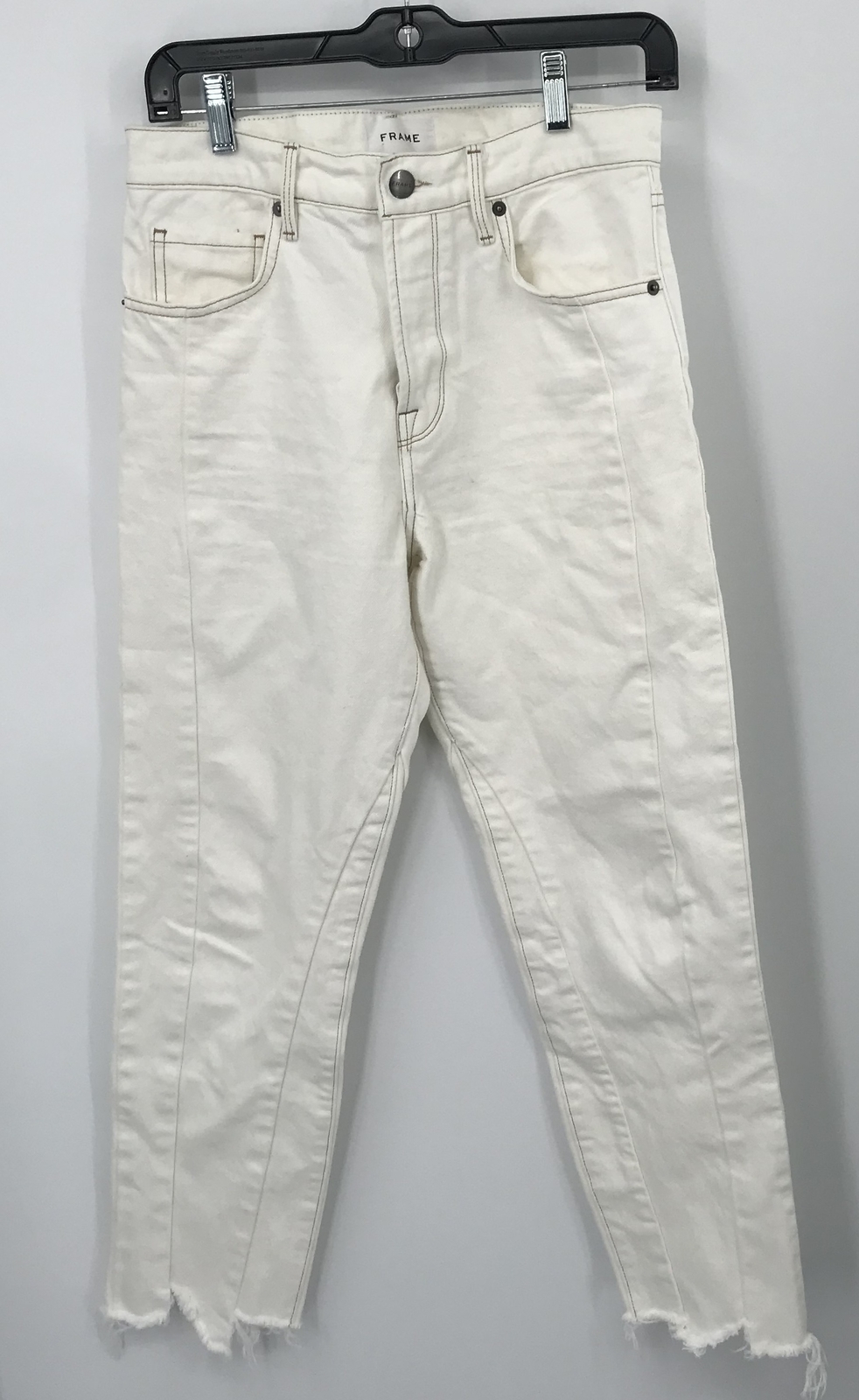 Frame women's white le original frayed edges jeans sz… - Gem