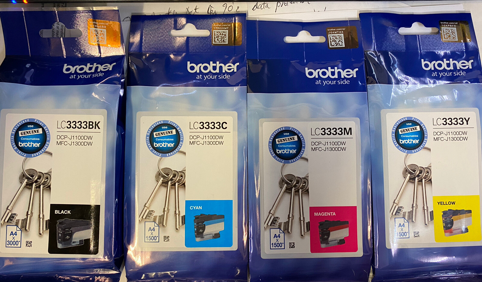 4x Genuine Brother LC3333 Ink Cartridges For Brother MFC J1100dw ...