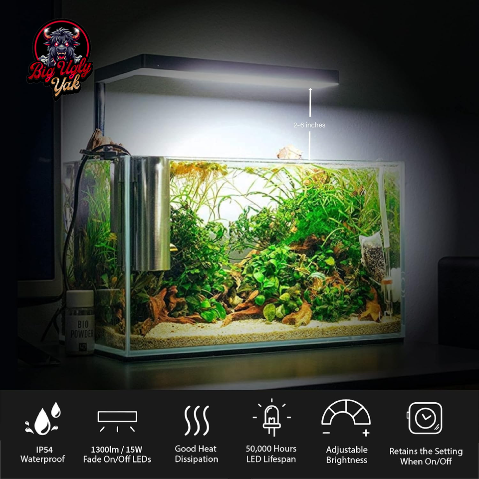 Flat Nano Full Spectrum LED Aquarium Light, Dimmable 7000K / 1300Lm ...