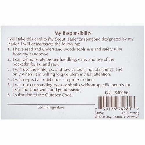 BOY SCOUT 6 CARD SET LOT TOTIN' CHIP POCKET CERTIFICATE SET OFFICIAL ...