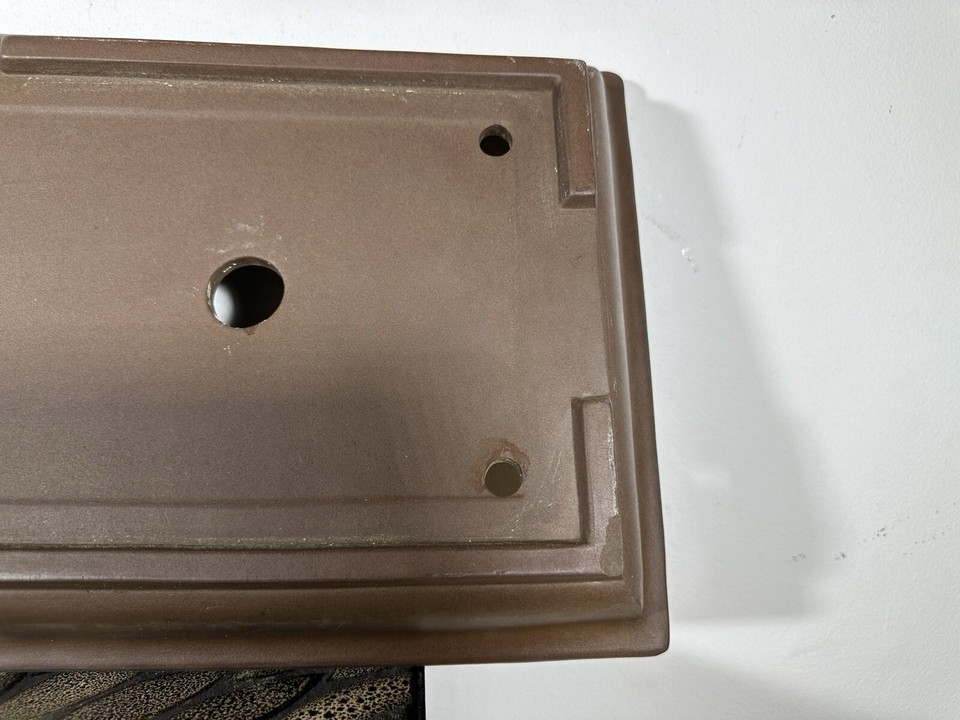 Preowned Japanese Tokoname Rectangular Shallow Bonsai Pot Yamaaki - 22 ...