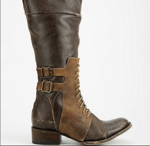 Freebird Saddle Brown Leather Distressed Tall Lace Riding Boot size 7 ...
