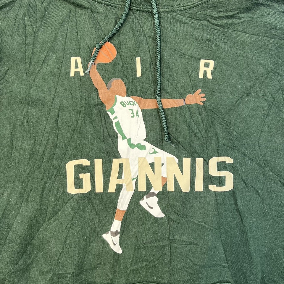 Air Giannis Antetokounmpo Sweatshirt Mens Size 2XL Green Milwaukee Bucks NBA | eBay