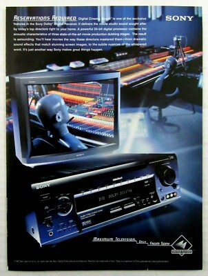 1997 SONY Digital Cinema Sound & Maximum Television Magazine Ad | eBay