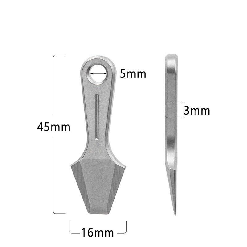 Mini Titanium Keychain Pry Bar Crowbar Necklace Pendant Pocket EDC Tool ...