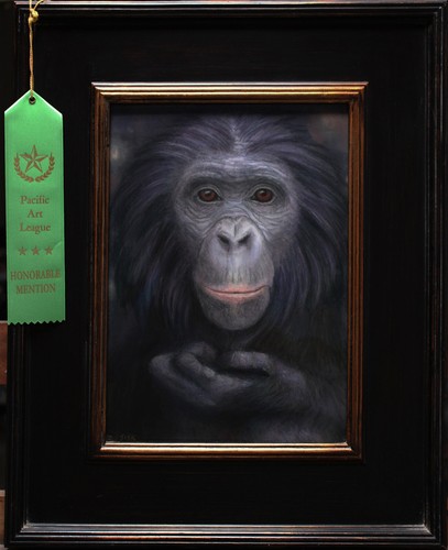 BONOBO ~ PASTEL PAINTING BY LISTED ARTIST~ REBEKAH SISK~ SIGNED ...