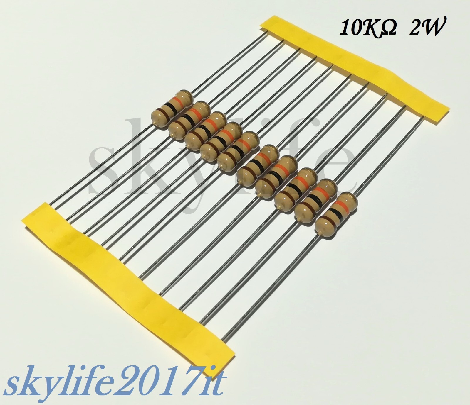 10 pz Resistenze 10 Kohm 2W 5% - 10 pezzi resistenza 10Kohm 10K | eBay