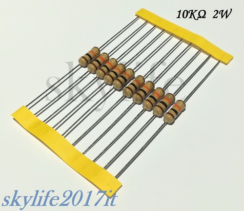 10 pz Resistenze 10 Kohm 2W 5% - 10 pezzi resistenza 10Kohm 10K | eBay