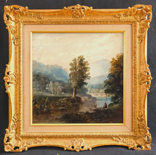 ROBERT BURROWS 1835-1890 FISHING ON THE BANKS RIVER ORWELL Antique Oil ...