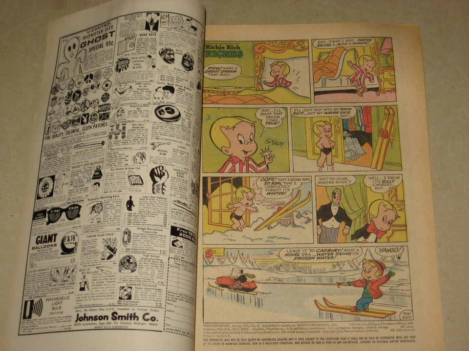 RICHIE RICH RICHES 4, FORTUNES 17, CASPER NATIONAL LEAGUE BASEBALL ...