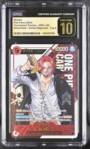 CGC 10 PRISTINE Shanks Serialized OP01-120 Winner 336/1000 English One ...