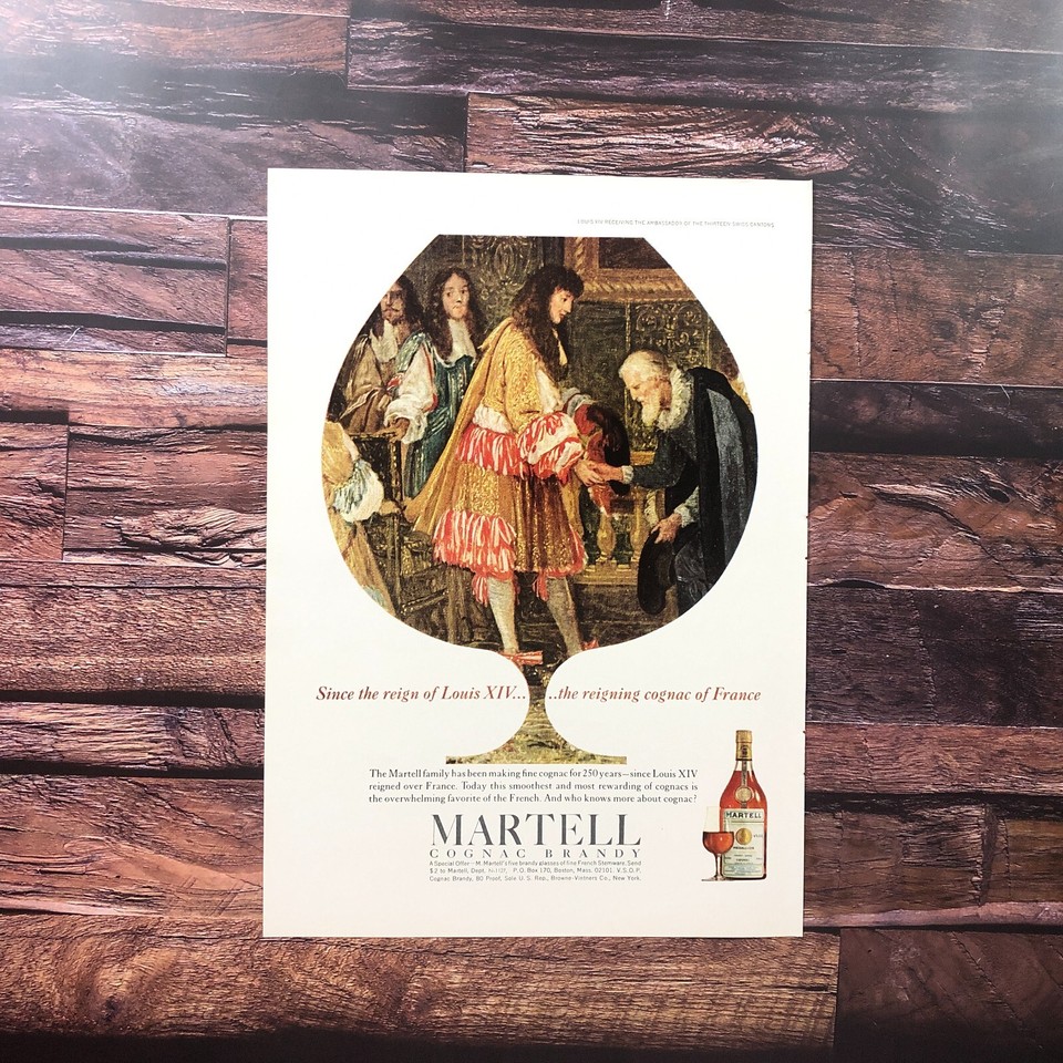 1965 Martell Cognac Brandy Drink Vintage PRINT AD France Louis XIV ...