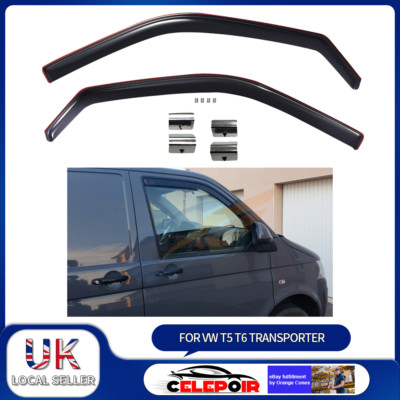 2pcs TINTED Wind Deflectors For VW Transporter T5/T6 2door VAN 2003 ...