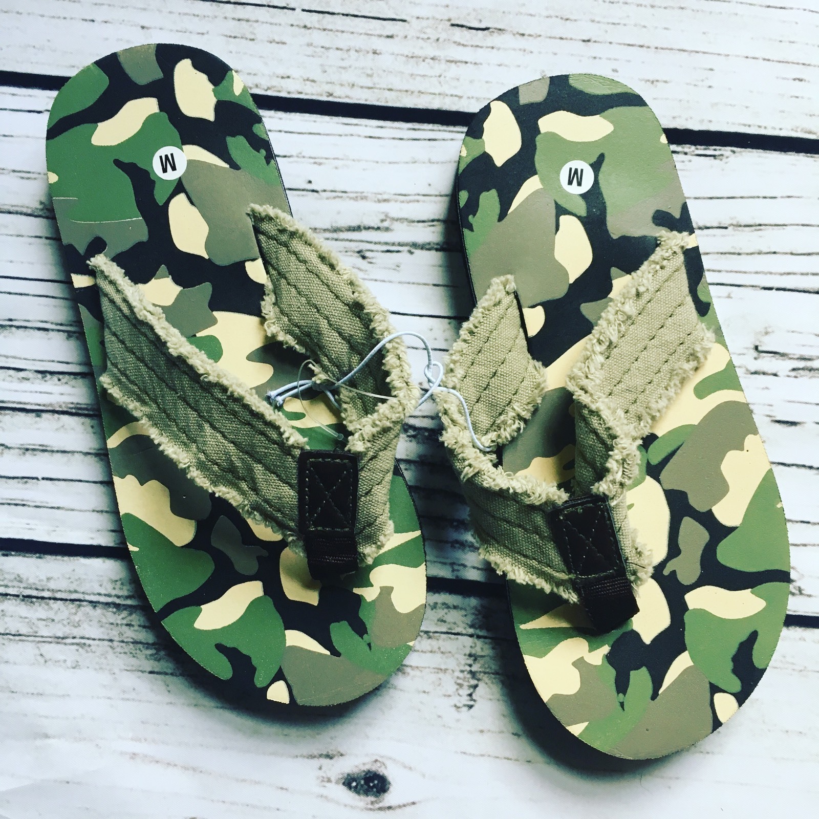 Camouflage Distressed Flip Flop Sandals Size M(13-1) | eBay
