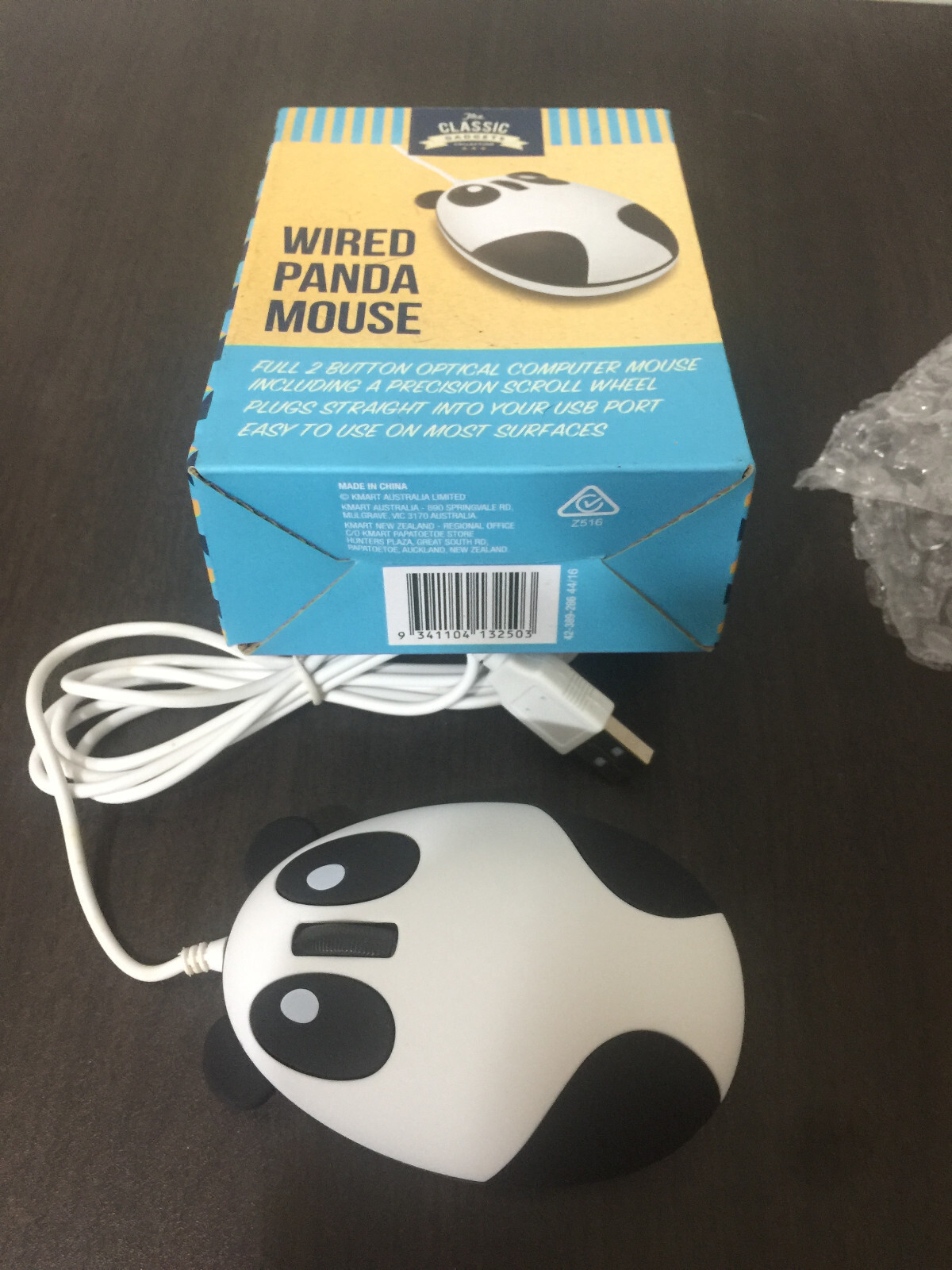 wired panda mouse optical mouse with usb cord | eBay