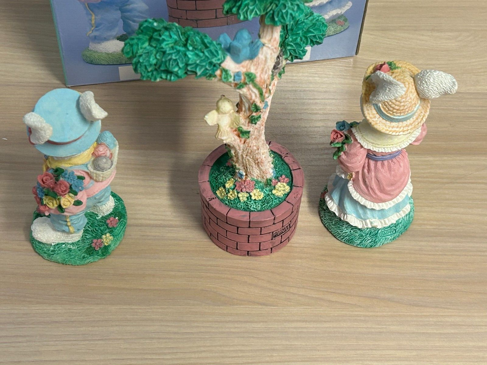 VTG 1994 Easter Jubilee Bunny Couple & Tree Resin Figurines Kmart | eBay