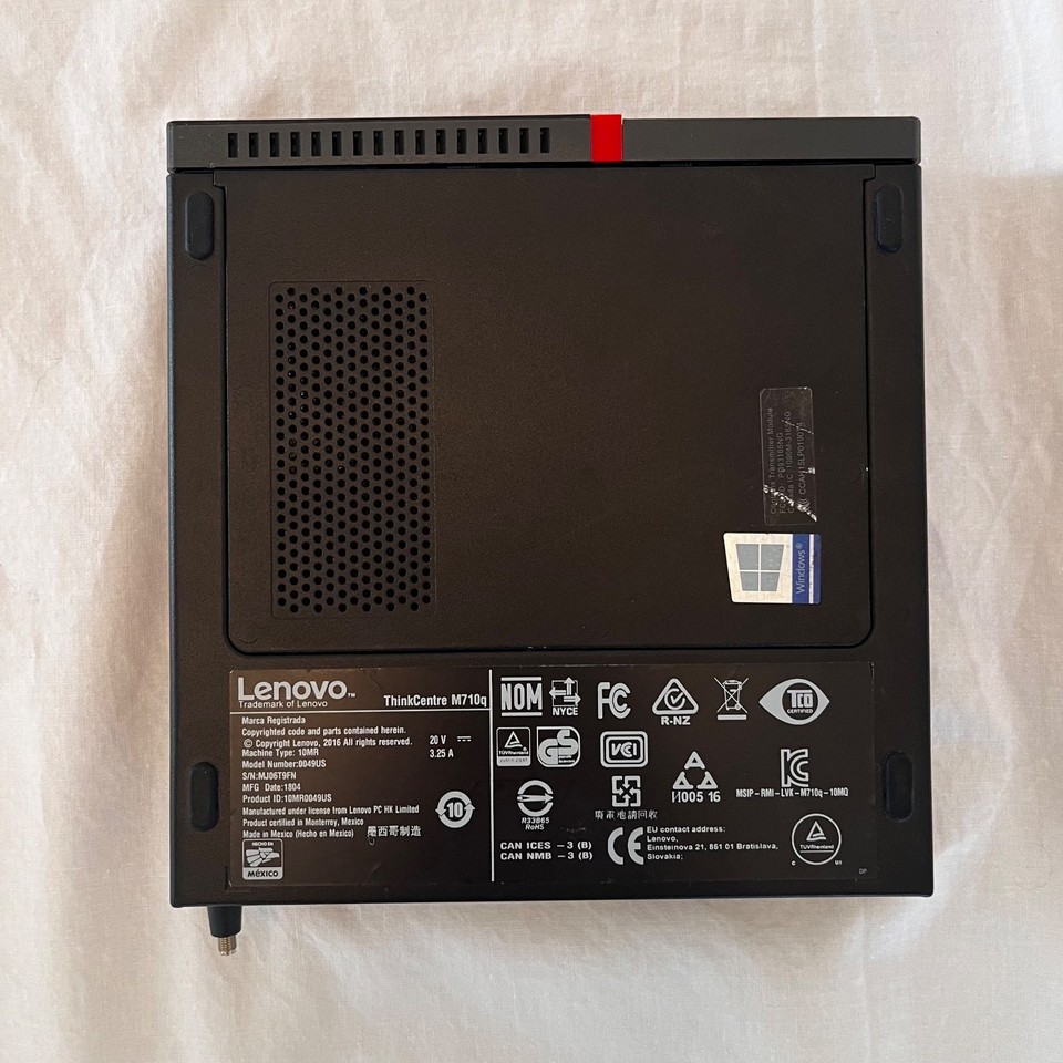 Lenovo ThinkCentre M710q Micro i3-7100T@3.40GHz No HDD No OS WC387 Unit ...