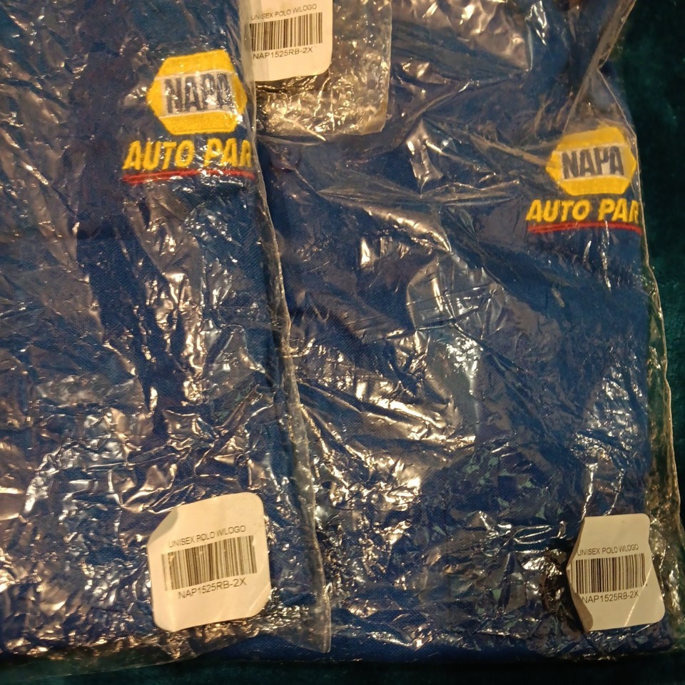 Lot of 3 NAPA Auto Parts Employee Work Uniform Polo Shirt, Blue, Size ...