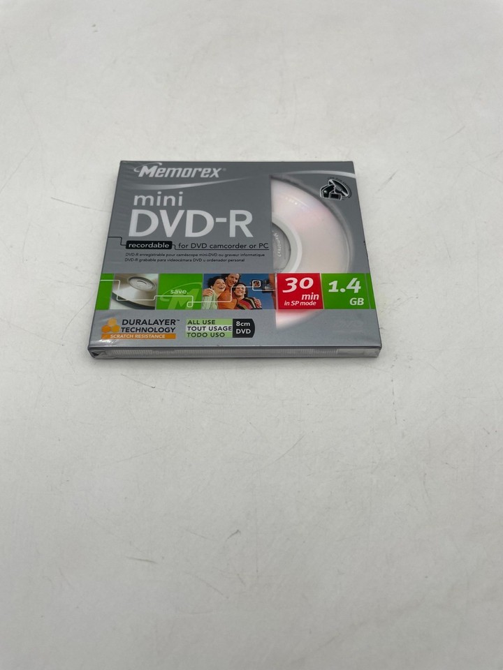 Memorex Mini DVD-R Recordable 8cm 1.4GB 30min For DVD Camcorders & PC ...