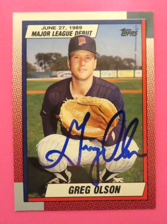 1989 Topps "MLB Debut" Minnesota Twins - GREG OLSON - Autograph | eBay