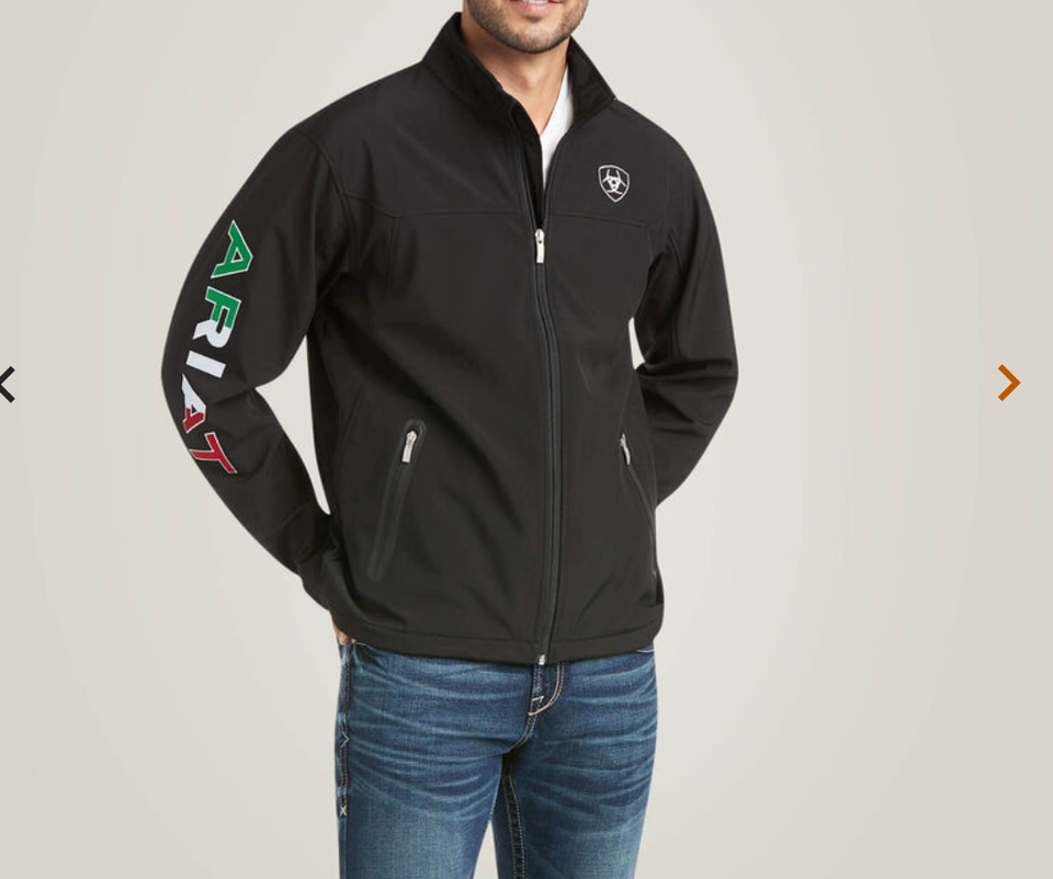 Ariat® Men's New Team Logo Black Mexico Flag Softshell Jacket | eBay