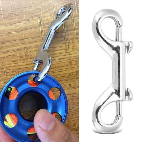 Silver Durable Stainless Steel Double Ended Clip Hook Snap Scuba Diving ...
