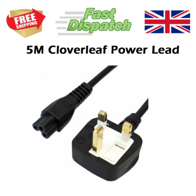 Mains C5 IEC Clover leaf Power Cord Lead Cable for Laptop Adapter ...