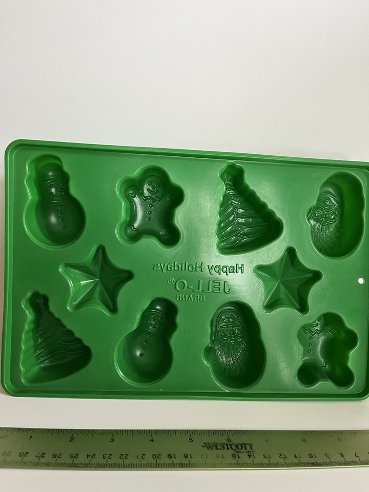 Jello Jigglers Happy Holidays Christmas 10 cavity mold Jell-o Green | eBay