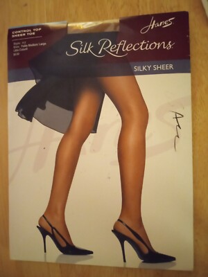 Hanes ~ Silk Reflections Pantyhose ~ Silky Sheer ~ Tan ~Control Top ...