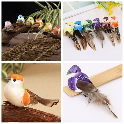 6PCS Vivid Artificial Bird Model Craft Simulation Sparrow Indoor ...