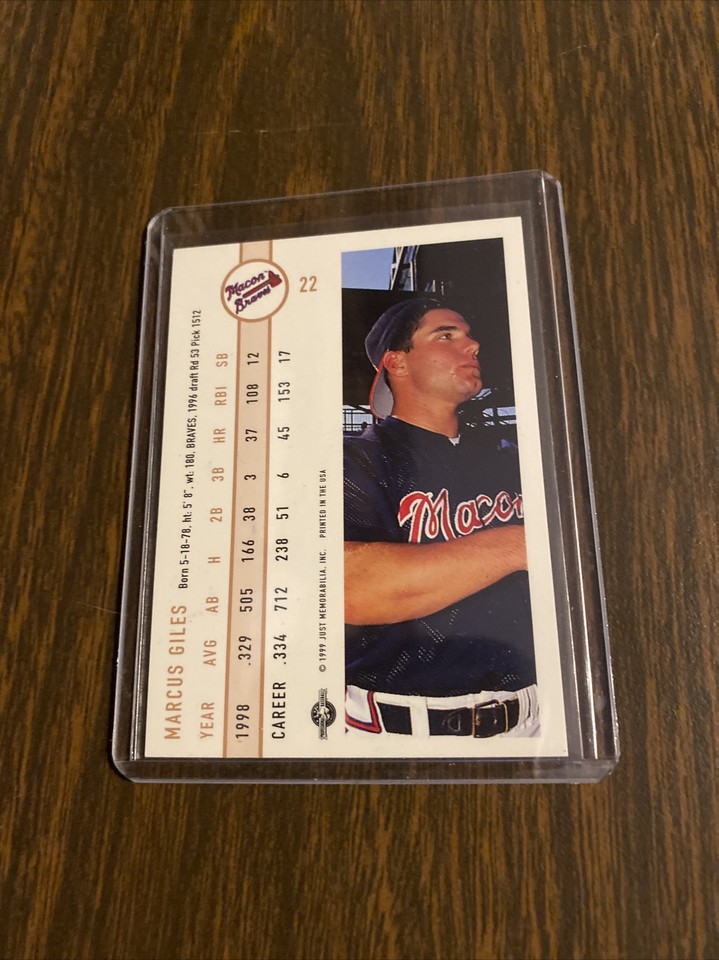 1999 Just Minors Marcus Giles Signed Braves Baseball Rookie Card Mint ...