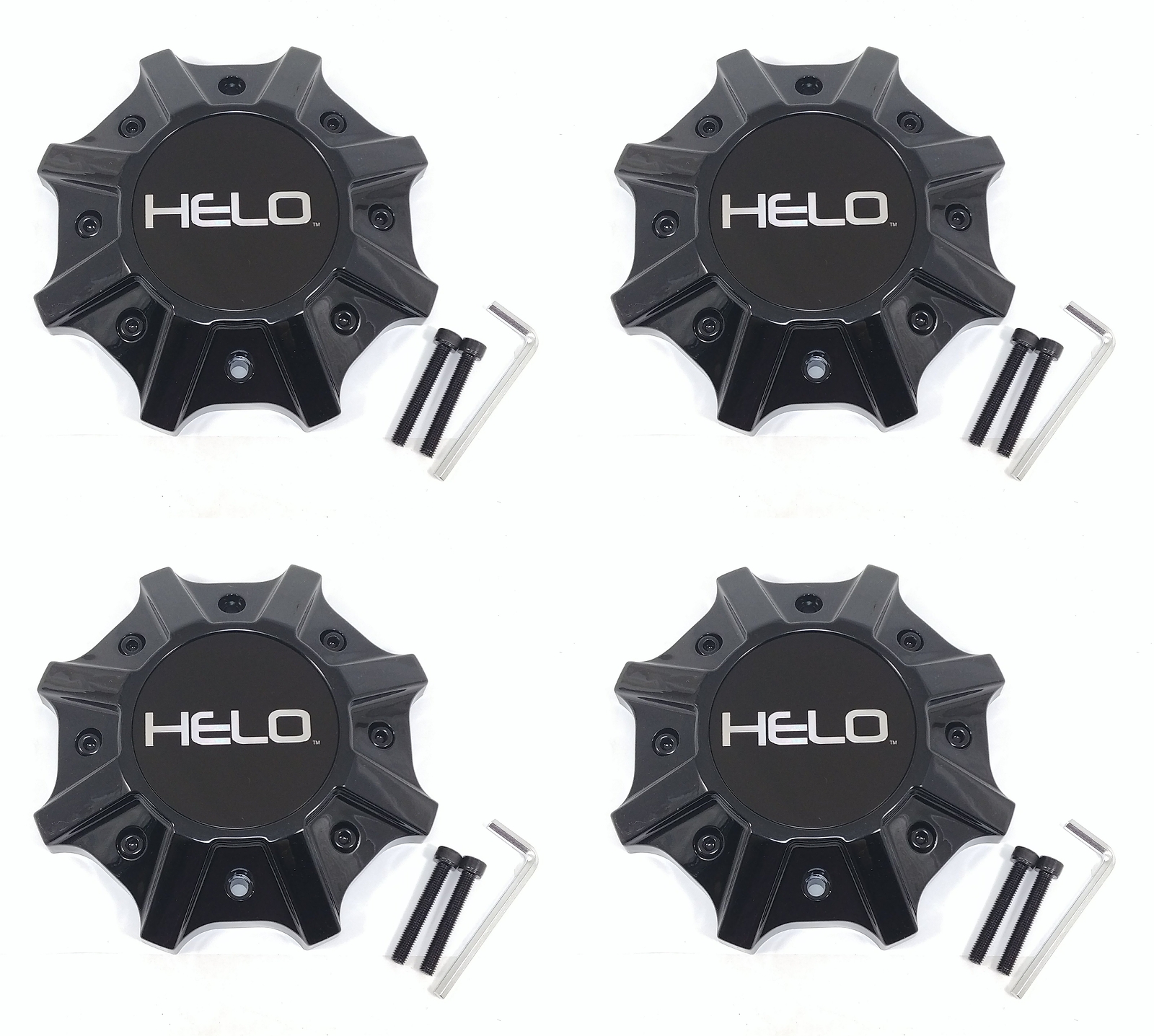 4 Helo Gloss Black Wheel Center Hub Caps for 5/6/8Lug HE909 | eBay