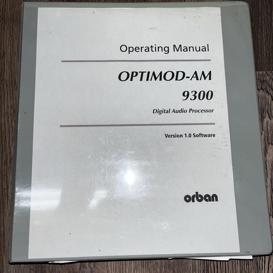 Orban Optimod AM 9300 Digital Audio Processor Manual Optimod-AM | eBay