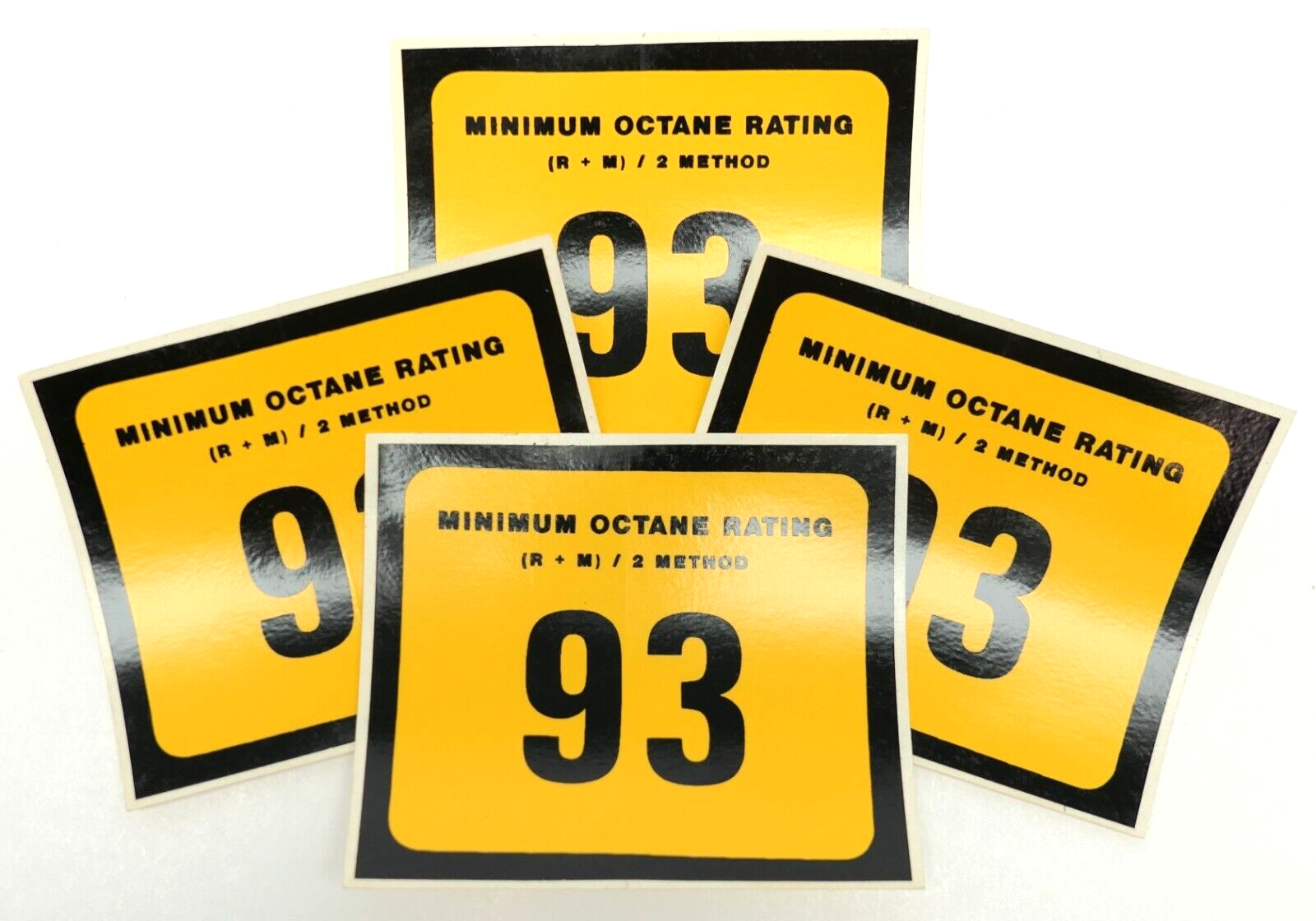 (4) Vintage 93 Octane Decal Gas Pump Sticker Wayne Tokheim Gilbarco ...