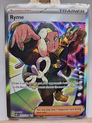 Ryme 221/197 Obsidian Flames Full Art Rare Pokemon TCG Card NM/M | eBay ...