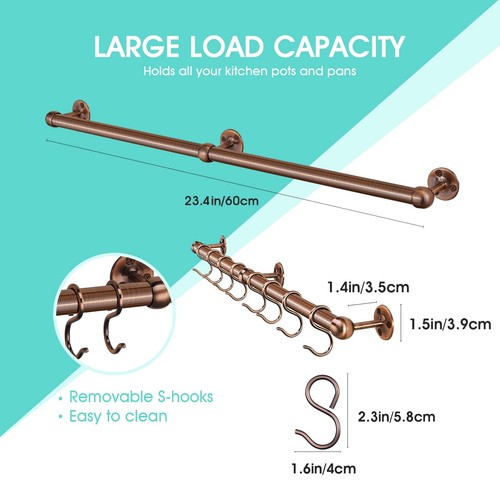 Rothley: 23.7 Inch Stainless Steel Hanger Pot Rack Wall Mounted Hanging ...