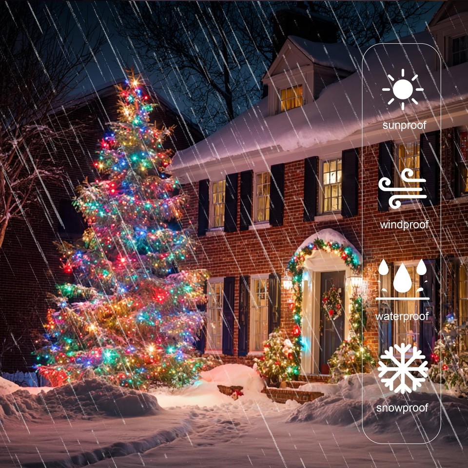 Wexo Palindrog Christmas String Lights Outdoor, 328 FT 1000 LED ...