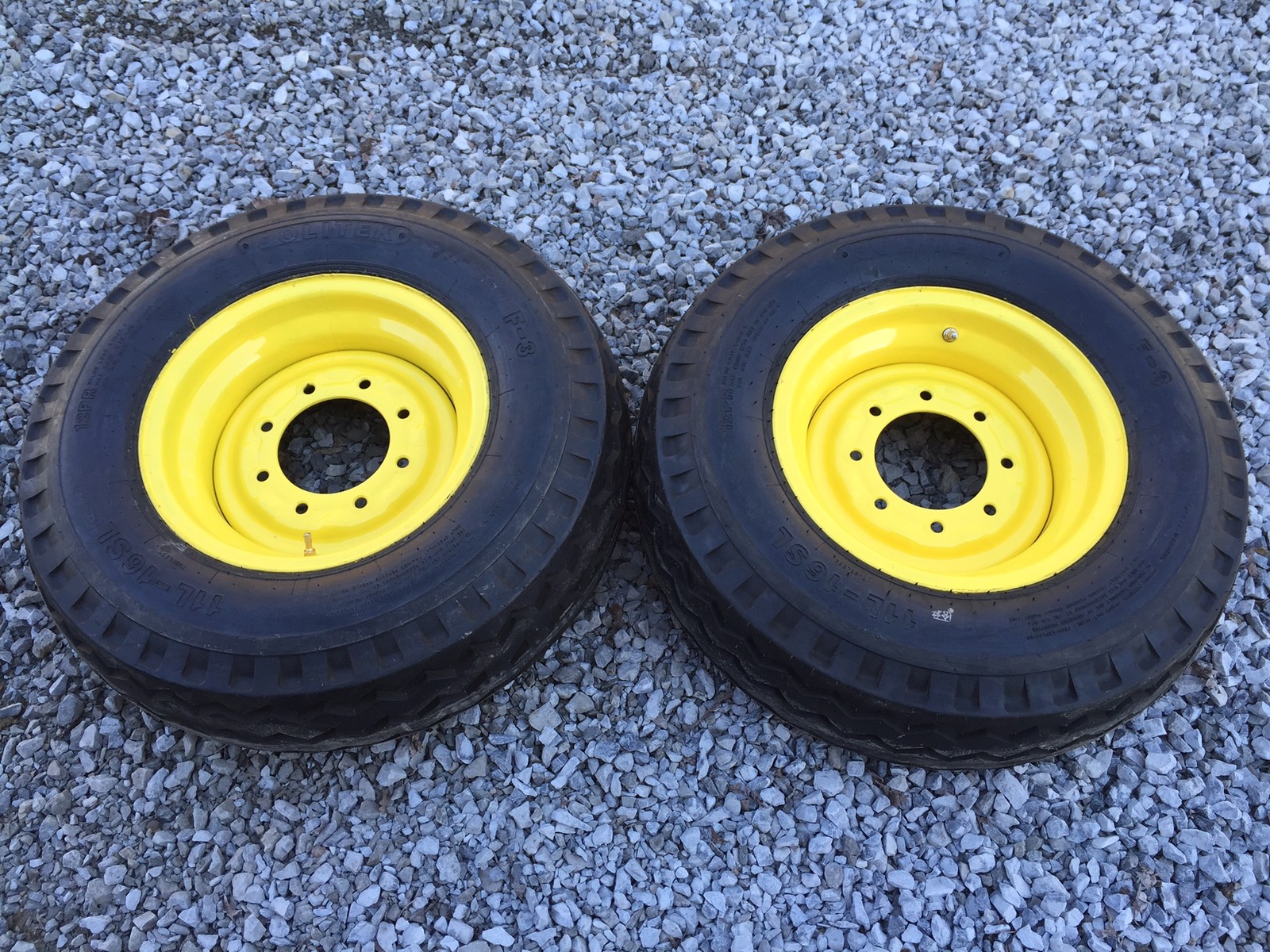 2 NEW 11L-16 Backhoe Tires/Rims/Wheels for Case 580 2WD - F3 12 ply ...