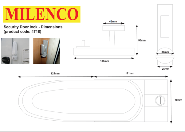 Milenco Caravan Motorhome Security Door Lock Locks from inside and ...