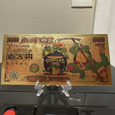 24k Gold Foil Plated Donatello Teenage Mutant Ninja Turtles Banknote ...
