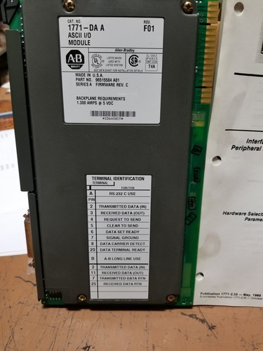Allen Bradley 1771-DA Ascii I/O Module - Reconditionné | eBay