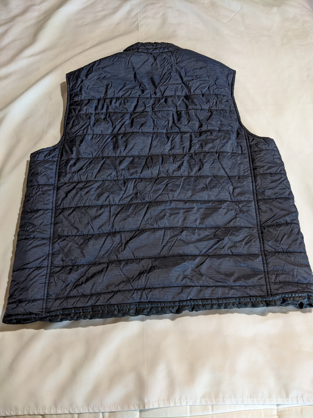 Marc Anthony Winter Vest Men's Black & Silver Striped Full Zip Puffer ...