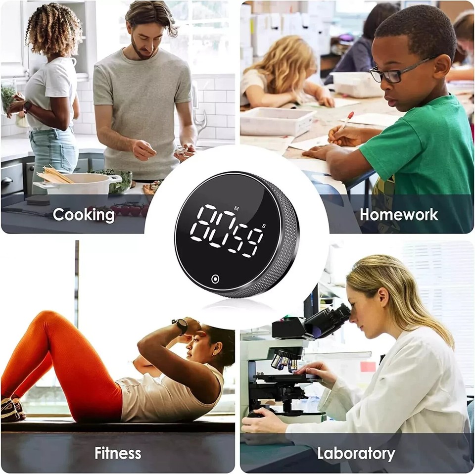 Large LCD Digital Kitchen Cooking Timer Count-Down Up Clock Loud Alarm ...